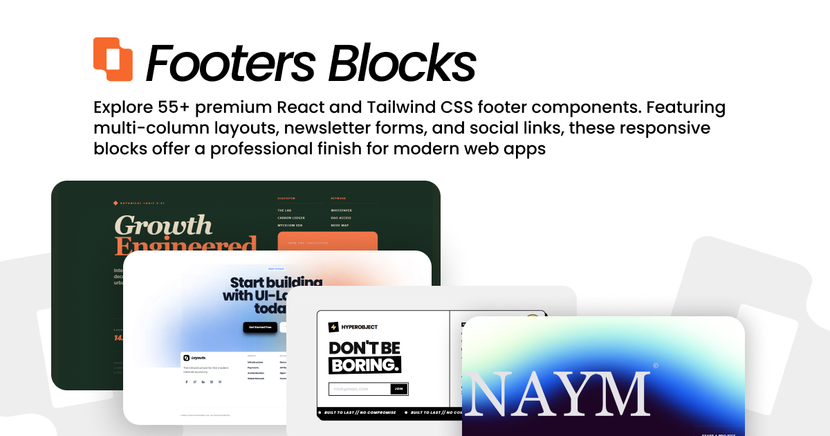 Footer Section Blocks | UI Layouts Pro - UI Layouts Pro